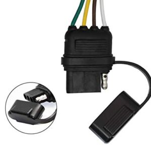 NEW SUN Non-Powered 3 Way to 2 Way Trailer Taillight Converter with Standard 4-Way Flat Wire Harness Connectors,Weatherproof