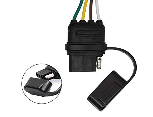 NEW SUN Non-Powered 3 Way to 2 Way Trailer Taillight Converter with Standard 4-Way Flat Wire Harness Connectors,Weatherproof