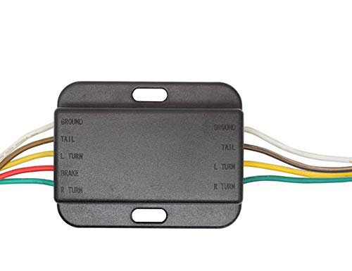 NEW SUN Non-Powered 3 Way to 2 Way Trailer Taillight Converter with Standard 4-Way Flat Wire Harness Connectors,Weatherproof