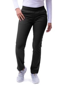 adar pro scrubs for women - skinny leg yoga scrub pants - p7102 - black - m