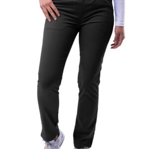 Adar Pro Scrubs for Women - Skinny Leg Yoga Scrub Pants - P7102 - Black - M