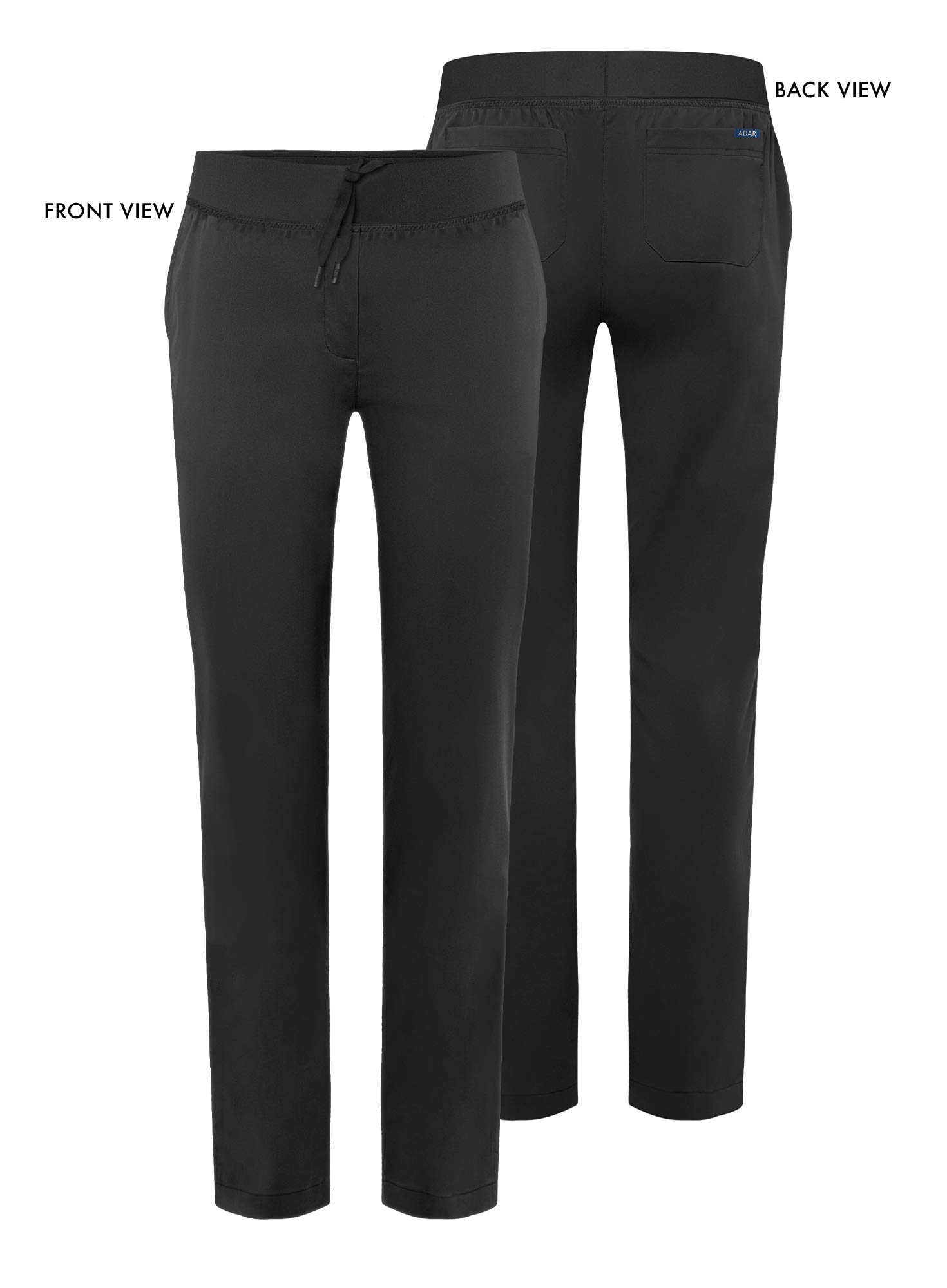 Adar Pro Scrubs for Women - Skinny Leg Yoga Scrub Pants - P7102 - Black - M