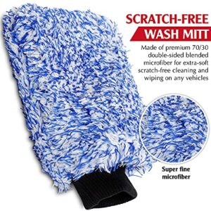 TAKAVU New Car Wash Mitt, 2 Pack Premium Cyclone Microfiber Washing Gloves, Holds Tons of Sudsy Water for Effective Washing, Machine Washable, Lint Free, Scratch Free