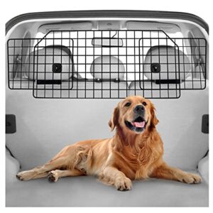 rabbitgoo dog car barrier for suvs, large pet car gate divider cargo area, adjustable pet suv barriers universal-fit, heavy-duty wire mesh dog car guard,van vehicles dogs car accessories safety travel