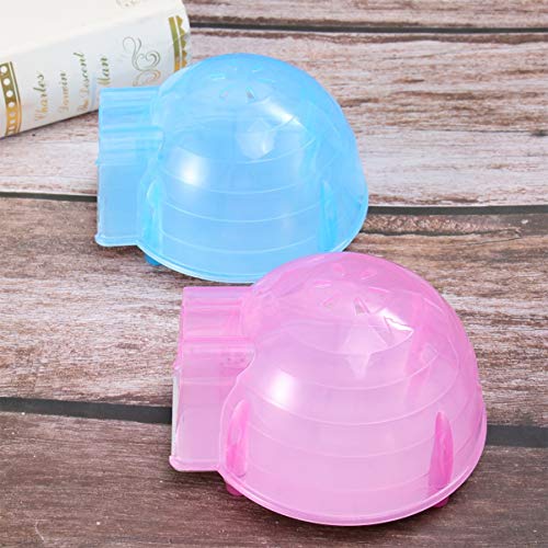 POPETPOP Chinchilla Cooling House - 2 Pack Hamster House Summer Cooling Mini Hamster Cool Plastic Small House for Hamster Chinchilla (Random Color)