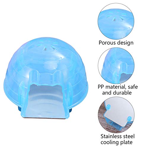 POPETPOP Chinchilla Cooling House - 2 Pack Hamster House Summer Cooling Mini Hamster Cool Plastic Small House for Hamster Chinchilla (Random Color)