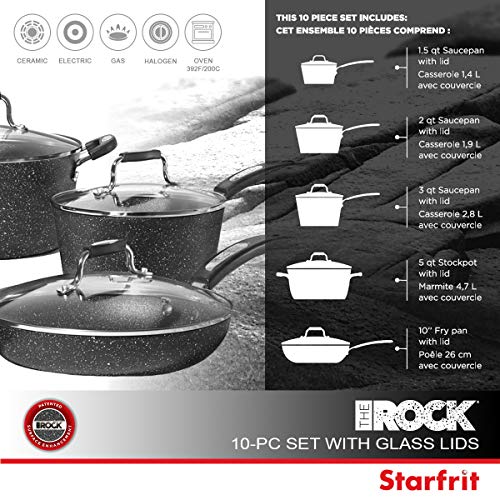 Starfrit The Rock 10pc Set w/Lids & Bakelite Hndl 034707-001-0000