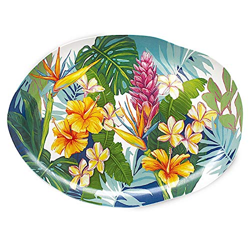 Lauren Roth Designer Hawaiian Ceramic Dinnerware Collection - Tropical Garden (Serving Platter)