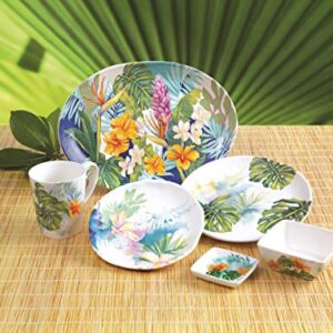 Lauren Roth Designer Hawaiian Ceramic Dinnerware Collection - Tropical Garden (Serving Platter)