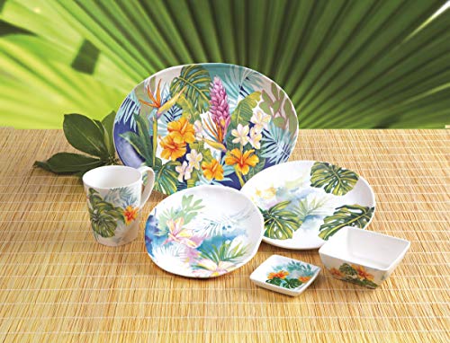 Lauren Roth Designer Hawaiian Ceramic Dinnerware Collection - Tropical Garden (Serving Platter)