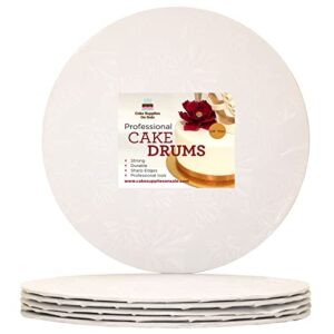 cake s.o.s. 10" white round thin drum 1/4", 25 count