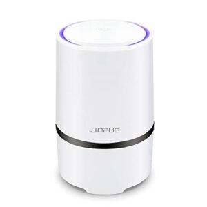 jinpus air purifier small portable air cleaner for bedroom with hepa filter, upgraded low noise home air purifiers gl-2103 (powered by 4.9ft usb cable, no adapter)