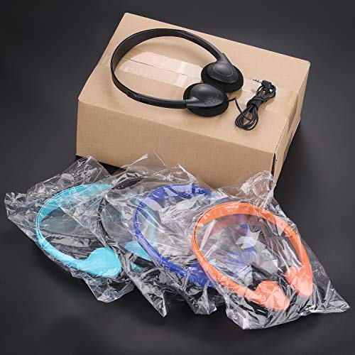 CN-Outlet Bulk Headphones for Classroom Kids Multi Colored 50 Pack, Wholesale Over Ear Student Head Phones Perfect for Schools, Libraries, Computer Lab, Testing Centers, Museums, Hotels