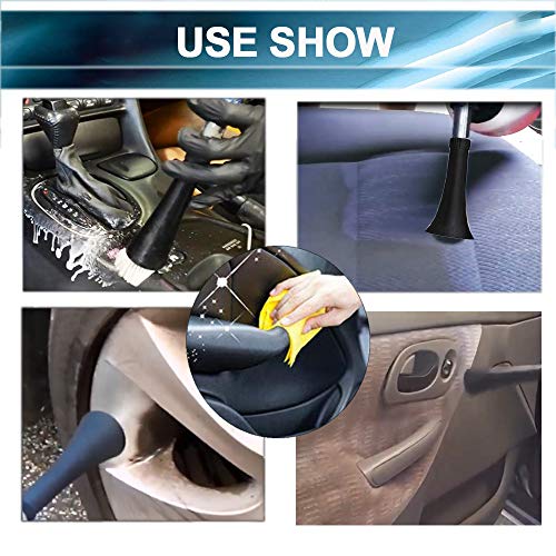 Practisol Car Cleaning Gun High Pressure Car Interior Cleaning Tool Auto Detailing Kit Supplies with 1L Foam Bottle & Cleaning Brush Air Blow Gun Essential Car Detailing Tools (US 1/4'' Male Plug)