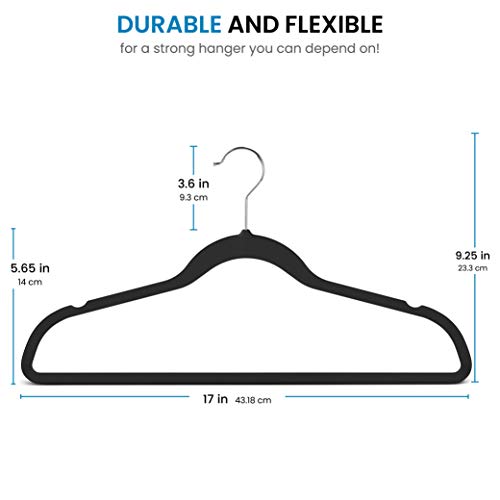 ZOBER 25pk Non-Slip Rubber Coated Hangers, Space Saving & 360° Swivel Hook