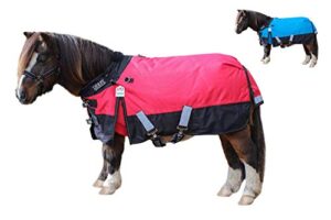 derby originals nordic tough 1200d ripstop waterproof reflective all season mini horse pony turnout rain sheet, red, 58"