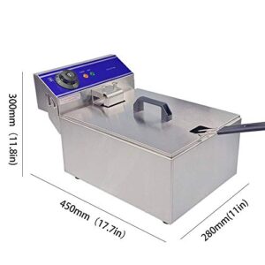 TAIMIKO Commercial Deep Fryer 2000W 10L Stainless Steel French Fry Deep Fat Fryer with Basket,Commercial Restaurant,Fast Food Restaurant