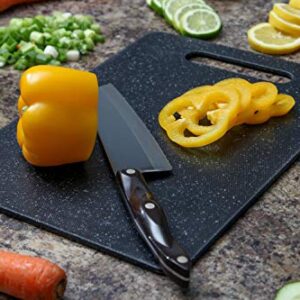 Lily's Home Kitchen Cutting Board (2-Piece Set) with Handles and in Marble Finish | BPA-Free Plastic, Non-Porous, Dishwasher Safe