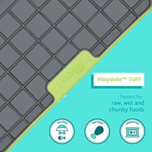 Lickimat Tuff, Heavy-Duty Playdate, Dog Slow Feeder Lick Mat, Boredom Anxiety Reducer; Perfect for Food, Treats, Yogurt, or Peanut Butter, Fun Alternative to a Slow Feed Dog Bowl, Turquoise