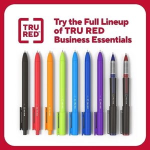 Tru Red Retractable Quick Dry Gel Pens Fine Point 0.5Mm Asst, 12/Pk