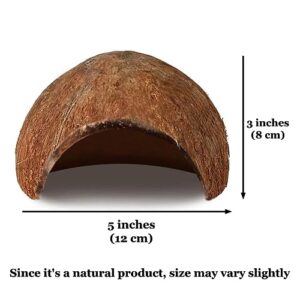 SunGrow Betta Fish Cave, Habitat Made from Coconut Shell, Soft-Textured Smooth Edged Spacious Hideout, for Resting and Breeding, 1 Pc