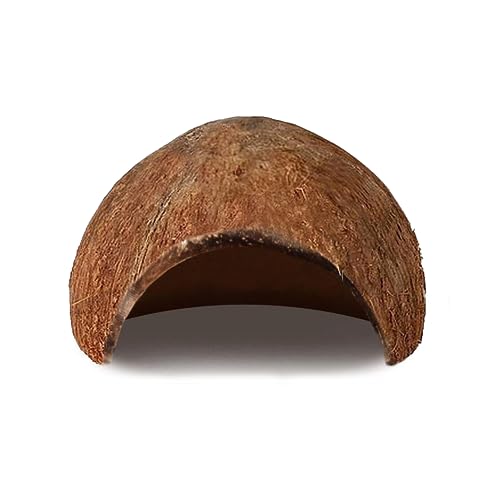 SunGrow Betta Fish Cave, Habitat Made from Coconut Shell, Soft-Textured Smooth Edged Spacious Hideout, for Resting and Breeding, 1 Pc