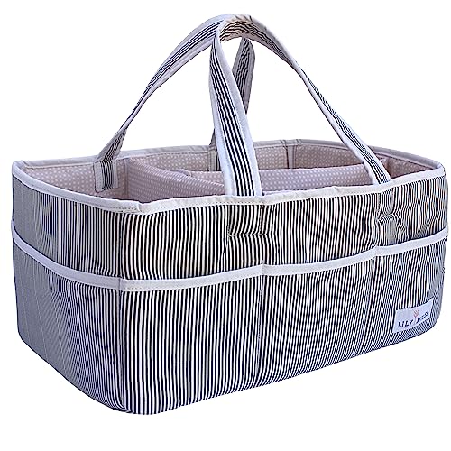 Lily Miles Baby Diaper Caddy Organizer - Nursery Storage Basket Bin Baby Item Blush, Large