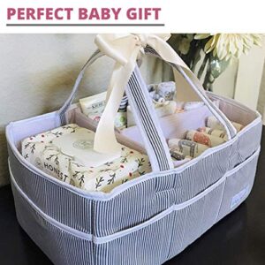 Lily Miles Baby Diaper Caddy Organizer - Nursery Storage Basket Bin Baby Item Blush, Large