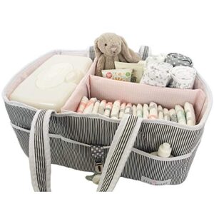 Lily Miles Baby Diaper Caddy Organizer - Nursery Storage Basket Bin Baby Item Blush, Large