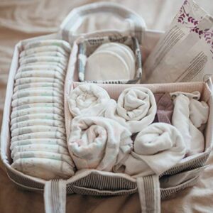 Lily Miles Baby Diaper Caddy Organizer - Nursery Storage Basket Bin Baby Item Blush, Large