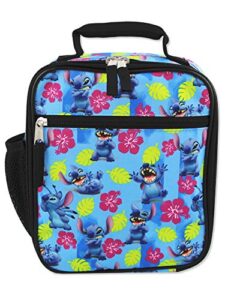 disney lilo & stitch meal holder, girls boys soft insulated school lunch box (one size, blue)