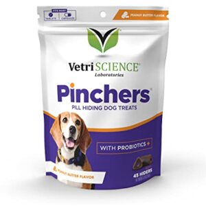 VETRISCIENCE Pinchers Pill Hiding Dog Treats with Probiotics - Wrap Pills, Capsules and Tablets - Makes Giving Medication Easy