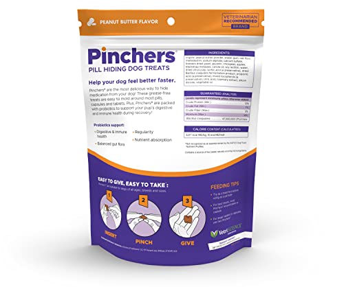 VETRISCIENCE Pinchers Pill Hiding Dog Treats with Probiotics - Wrap Pills, Capsules and Tablets - Makes Giving Medication Easy