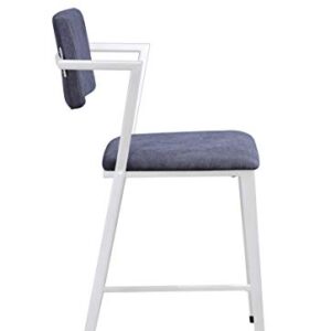 ACME Cargo Counter Height Chair (Set-2) - - Gray Fabric & White