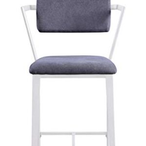 ACME Cargo Counter Height Chair (Set-2) - - Gray Fabric & White