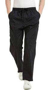 vogrye men's scrubs pant cargo scrubs pant with poctets (m, black)