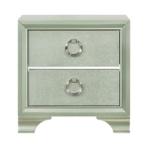 Coaster Furniture Salford 2-Drawer Metallic Sterling Nightstand 24.25" H x 16.5" W x 23.5" D Silver 222722