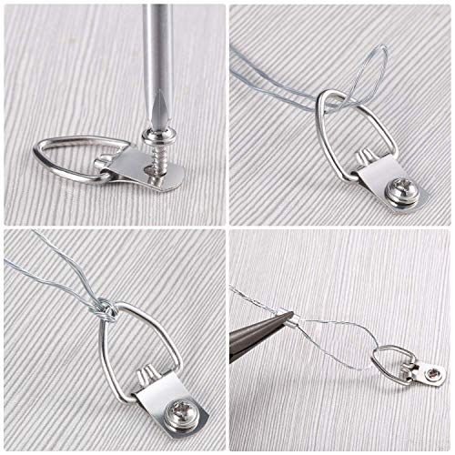 Picture Hanging Kit, Listenman D Ring Picture Hangers with Screws, Picture Hanging Wire(100 Feet) and Aluminum Sleeves, Supports up to 30 lb, Included Screwdriver