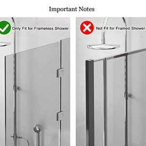 KOHUIJOO Shower Door Hooks, 7-Inch Over Door Hooks for Bathroom Frameless Glass Shower Door Stainless Steel Towel Hooks Heavy Duty Rack Hooks for Robe,Towel, Drilling-Free 2pcs (Long Black)