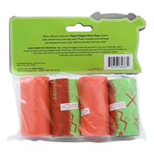 Wags & Wiggles Large Scented Dog Waste Bags | Pineapple Scented Dog Poop Bags | 4 Rolls of Doggie Bags, 60 Count Dog Waste Pickup Bags in Green/Orange