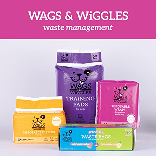 Wags & Wiggles Large Scented Dog Waste Bags | Pineapple Scented Dog Poop Bags | 4 Rolls of Doggie Bags, 60 Count Dog Waste Pickup Bags in Green/Orange