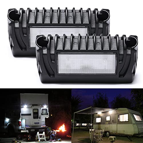 MICTUNING RV Exterior LED Porch Utility Light 12V 750LM Each Replacement Lighting for RVs Trailers Campers Pack of 2