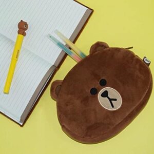 Line Friends Brown Pencil Case Plush