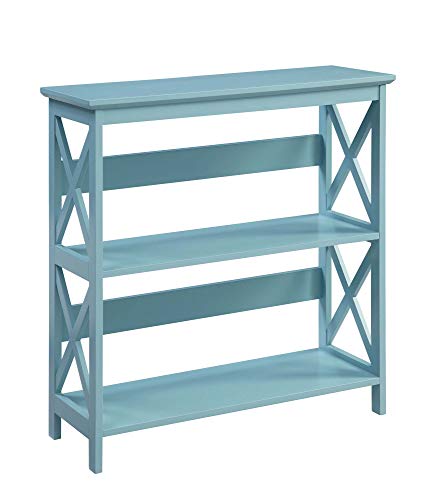 Convenience Concepts Oxford 3 Tier Bookcase, Sea Foam