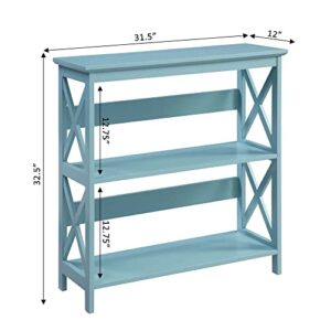 Convenience Concepts Oxford 3 Tier Bookcase, Sea Foam