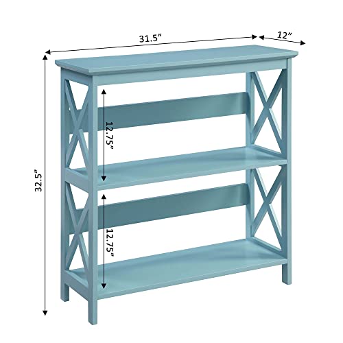 Convenience Concepts Oxford 3 Tier Bookcase, Sea Foam