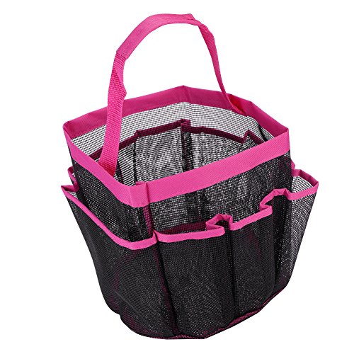 Portable Shower Caddy Bag, Quickly Dry Hanging Bathroom Spa Gym Camp Tote with 8 Mesh Storage Pockets for Toiletries, Shampoo, Conditioner, Soap