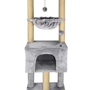 ROYPET Fashion Design 43.3" Cat Trees with Cat Houses,Grey