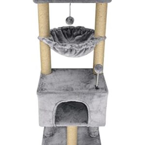 ROYPET Fashion Design 43.3" Cat Trees with Cat Houses,Grey