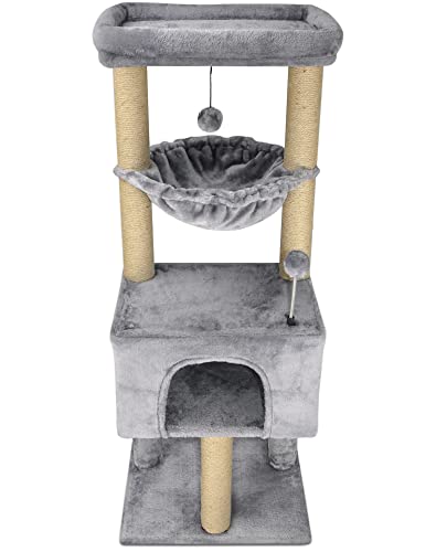 ROYPET Fashion Design 43.3" Cat Trees with Cat Houses,Grey